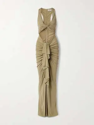 Christopher Esber Vivenda Cutout Draped Jersey Maxi Dress