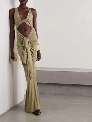Christopher Esber Vivenda Cutout Draped Jersey Maxi Dress