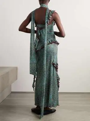 siedrs monica ruffled glittered organza maxi dress Siedres Monica Ruffled Glittered Organza Maxi Dress In Off-White - 50% Off