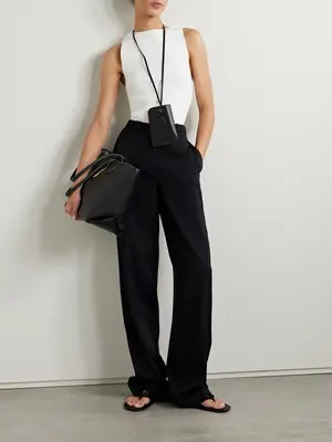 Another Tomorrow Crepe Straight-leg Trousers