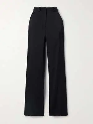 Another Tomorrow Crepe Straight-leg Trousers