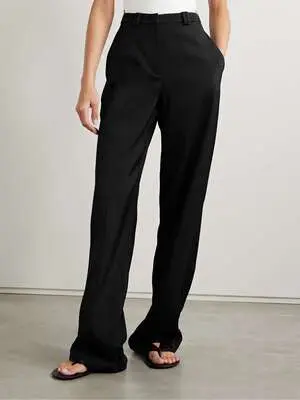 Another Tomorrow Crepe Straight-leg Trousers