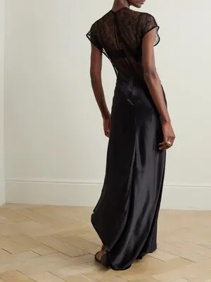 Tove Beline Lace And Silk-satin Maxi Dress