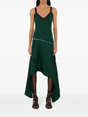 Burberry Shield Hardware Asymmetric Midi Dress - Green
