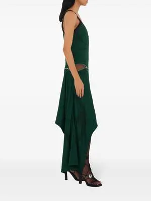 Burberry Shield Hardware Asymmetric Midi Dress - Green