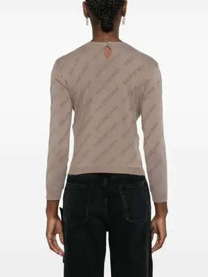 Balenciaga Flocked Logo Cotton Jumper