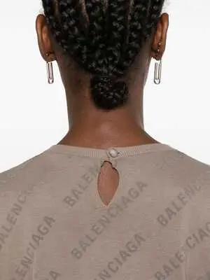 Balenciaga Flocked Logo Cotton Jumper