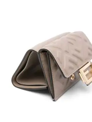 Fendi Baguette Ff-embossed Tri-fold Wallet - Grey