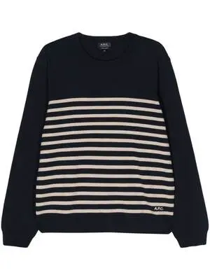 A.p.c. Matthew Striped Sweater - Blue