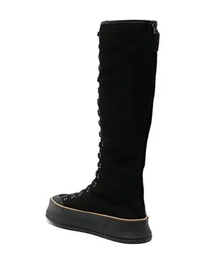 Max Mara Lace-up Canvas Knee-high Boots