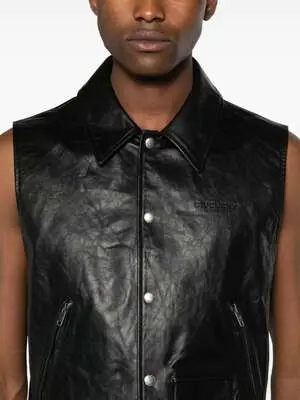 Givenchy Press-stud Leather Gilet