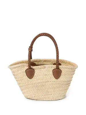 Miu Miu Woven Raffia Tote Bag With Braided Handles