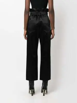 Max Mara High-waisted Belted Satin Trousers