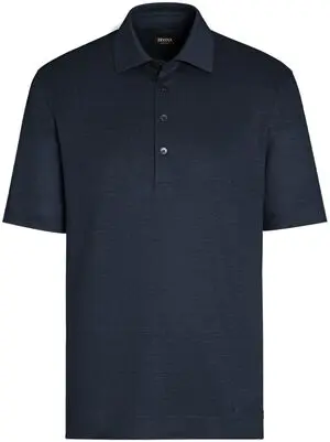 Zegna Linen Polo Shirt - Blue
