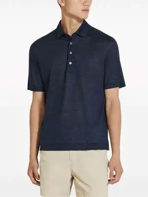 Zegna Linen Polo Shirt - Blue