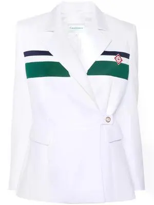Casablanca Logo-patch Double-breasted Blazer - White