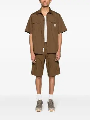 Carhartt Work In Progress Logo-patch Cargo Shorts - Brown