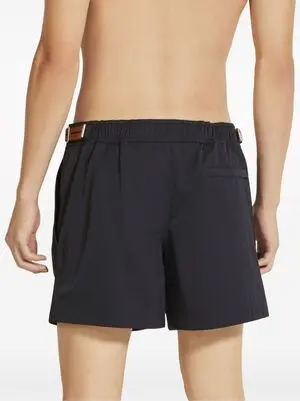 Zegna 232 Road Brand Mark Swim Shorts - Black