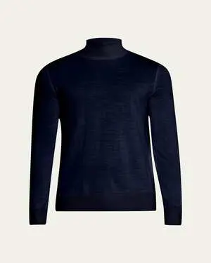 Gabriela Hearst Jermaine Merino Wool Knit Turtleneck Sweater - Navy