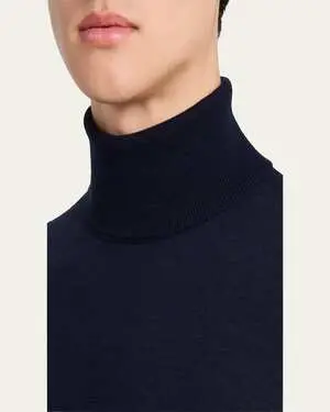 Gabriela Hearst Jermaine Merino Wool Knit Turtleneck Sweater - Navy