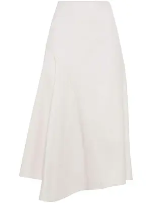 Brunello Cucinelli Asymmetric A-line Midi Skirt