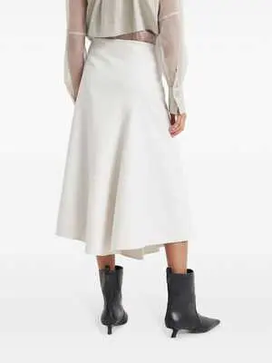 Brunello Cucinelli Asymmetric A-line Midi Skirt
