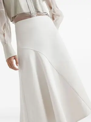 Brunello Cucinelli Asymmetric A-line Midi Skirt