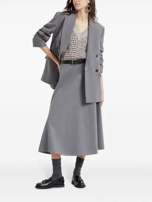 Brunello Cucinelli A-line Midi Skirt - Grey