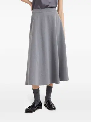 Brunello Cucinelli A-line Midi Skirt - Grey