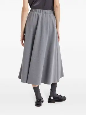 Brunello Cucinelli A-line Midi Skirt - Grey