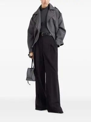 Brunello Cucinelli Pleated Wide-leg Trousers - Black