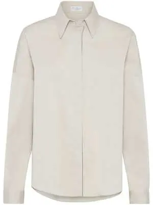 Brunello Cucinelli Monili-embellished Shirt - Neutrals