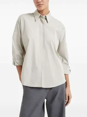 Brunello Cucinelli Monili-embellished Shirt - Neutrals