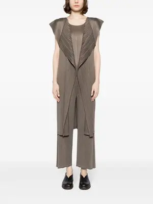 Issey Miyake Plissé Satin Cardigan