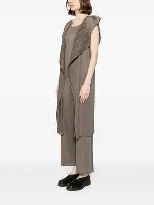 Issey Miyake Plissé Satin Cardigan