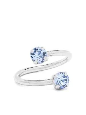 JUSTINE CLENQUET Juno Crystal-embellished Mid Ring - Silver