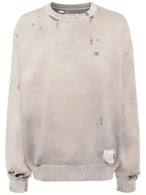 Mihara Yasuhiro Faded-effect Cotton Sweatshirt