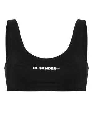 JIL SANDER Logo-print Bikini Top - Black