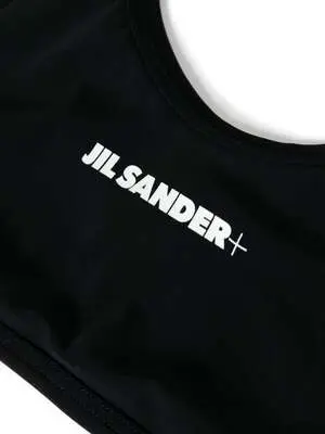 JIL SANDER Logo-print Bikini Top - Black