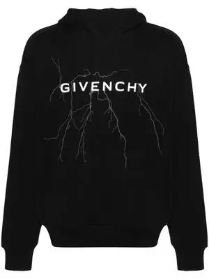 Givenchy Thunderbolt Print Cotton Hoodie