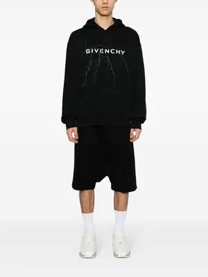 Givenchy Thunderbolt Print Cotton Hoodie