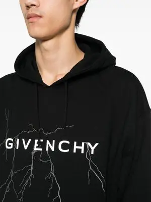 Givenchy Thunderbolt Print Cotton Hoodie