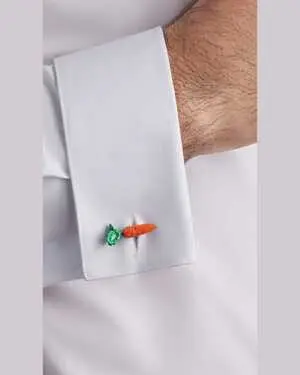 FILS UNIQUE Carrots Enamel Cufflinks