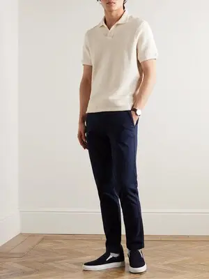Mr P. Golf Textured-knit Organic Cotton Polo Shirt