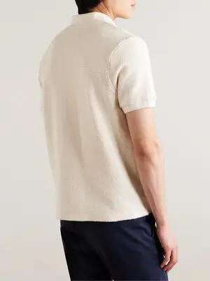 Mr P. Golf Textured-knit Organic Cotton Polo Shirt