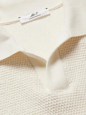 Mr P. Golf Textured-knit Organic Cotton Polo Shirt