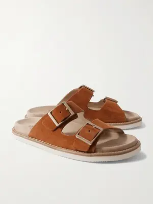 Brunello Cucinelli Buckled Suede Sandals