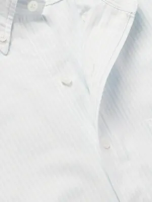 DRAKE'S Button-down Collar Striped Cotton Oxford Shirt