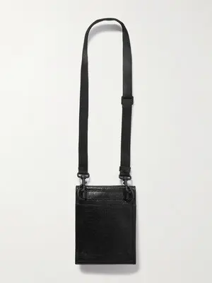 Balenciaga Explorer Logo-print Cracked-leather Messenger Bag