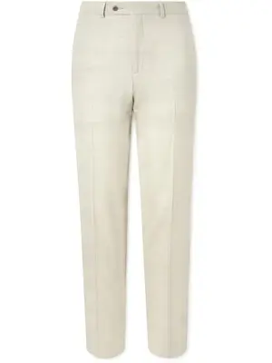 Rubinacci Luca Tapered Herringbone Linen Trousers